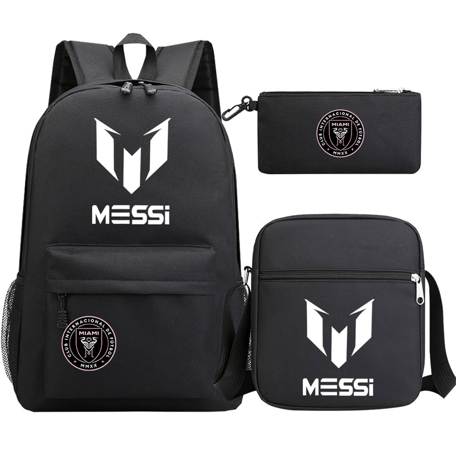 Student 3 in 1 Schoolbag Set Football Player Backpack with Lunch Bag ...