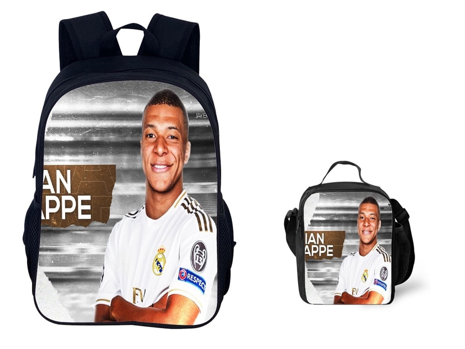 Student Back to School Backpack with Portable Thermal Bag-Football Star ...