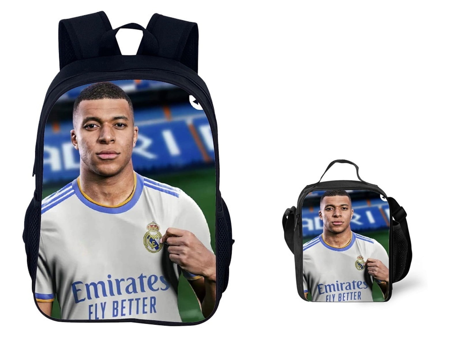 Student Back to School Backpack with Portable Thermal Bag-Football Star ...