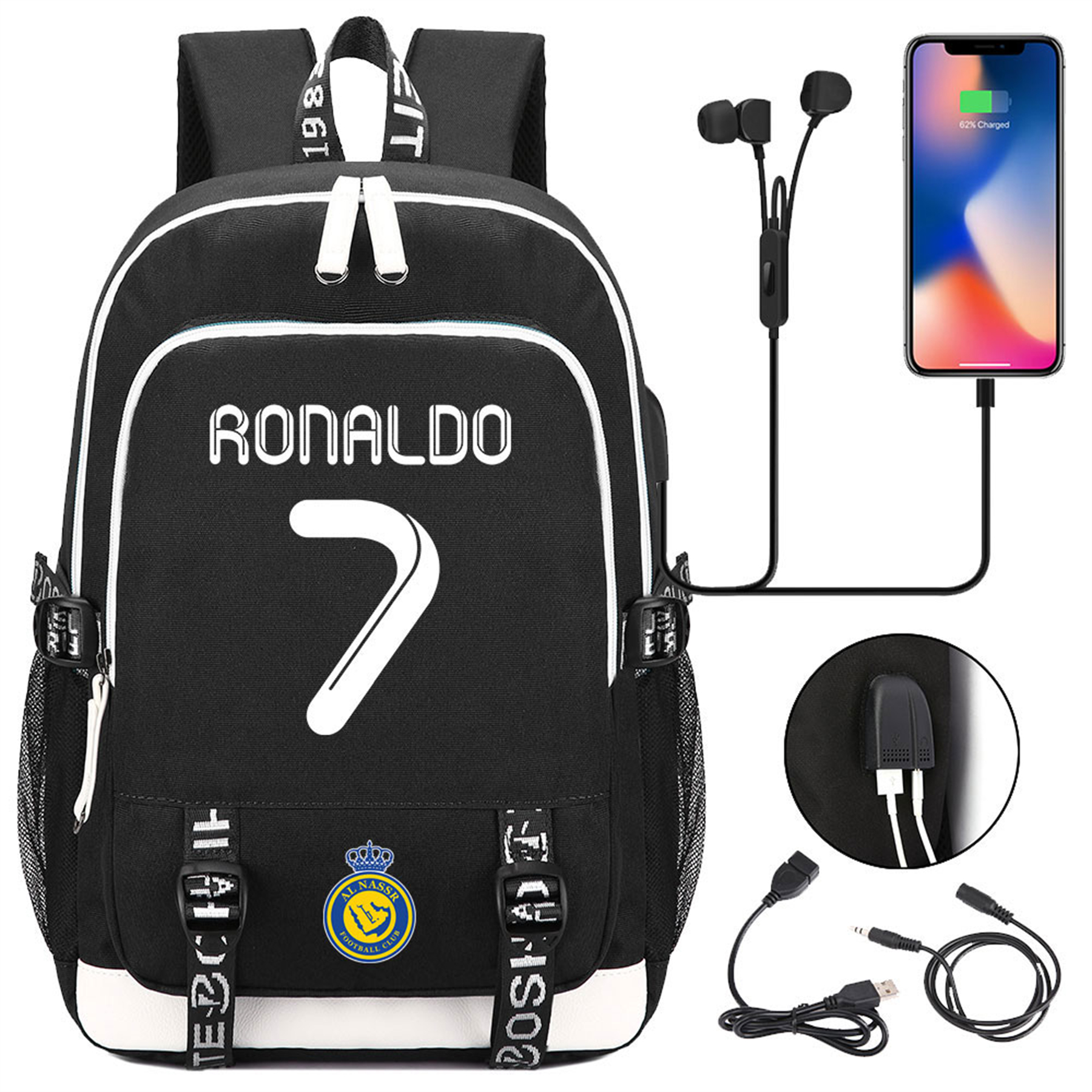 Student Back to School Backpack with USB Charging Port-Cristiano ...