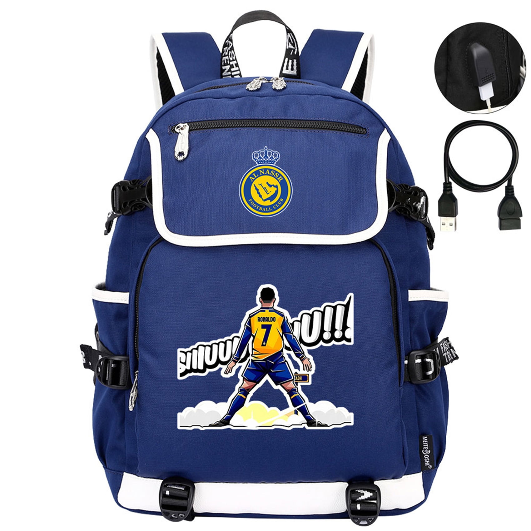 Student Back to School Bag Cristiano Ronaldo Backpack Multifunction ...