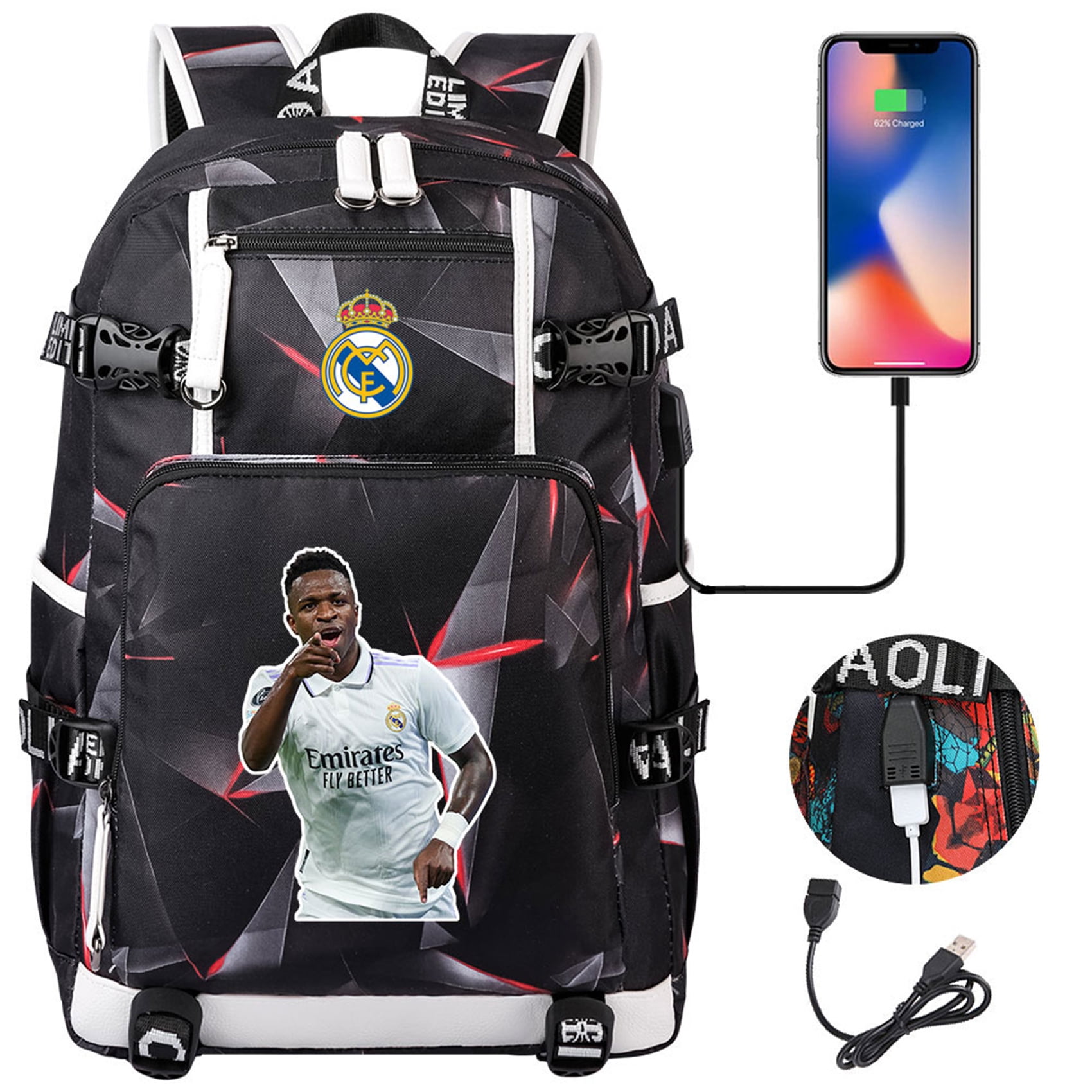 Student Back to School Bookbag with USB Charge Port Vinicius Junior ...