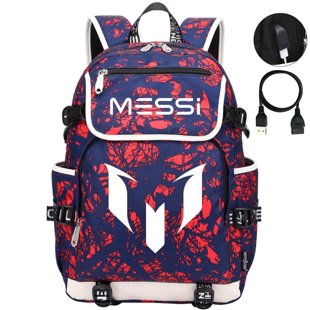 Student Back to School Bookbag with USB Charging Port Messi_10 Casual ...