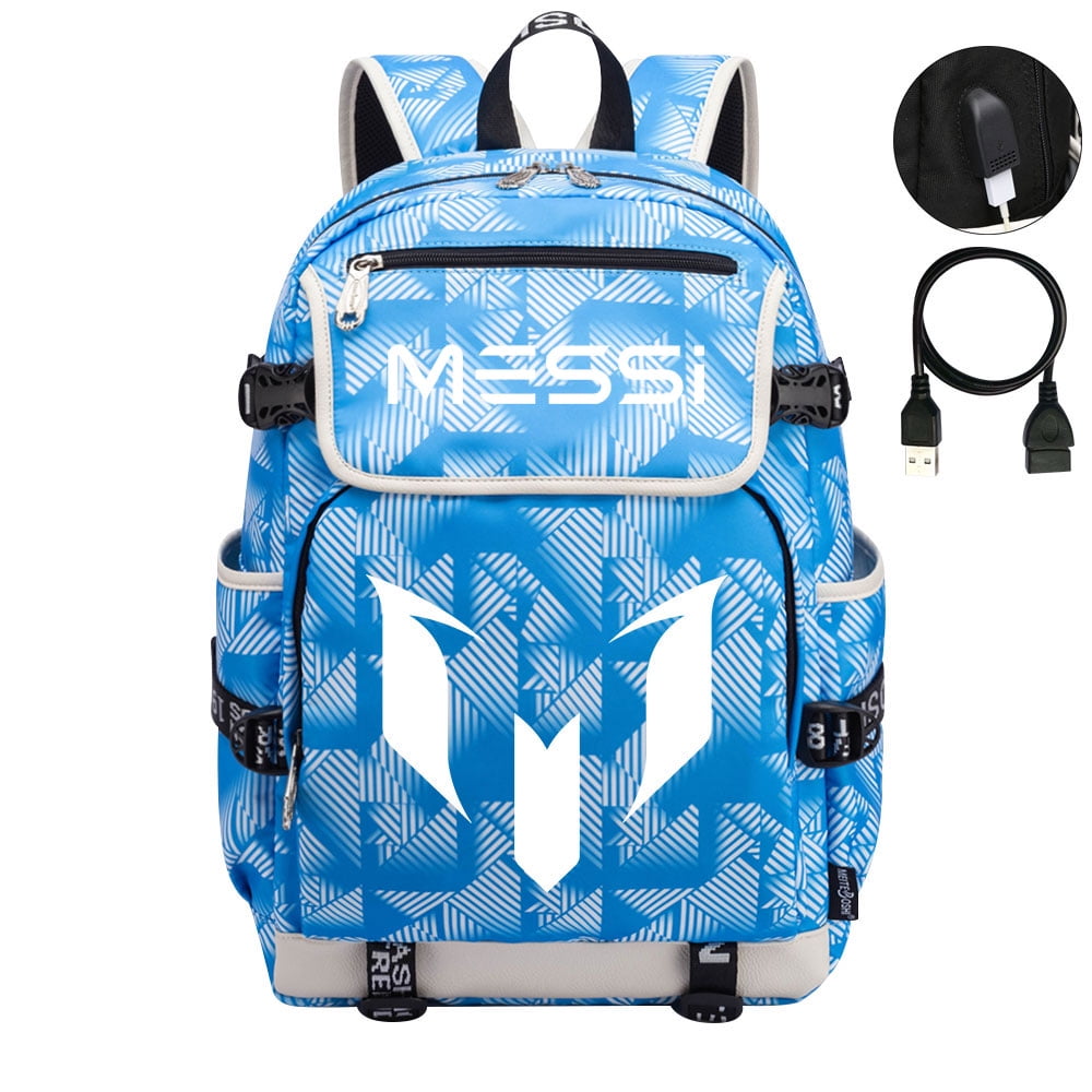 Student Back to School Bookbag with USB Charging Port Messi_10 Casual ...