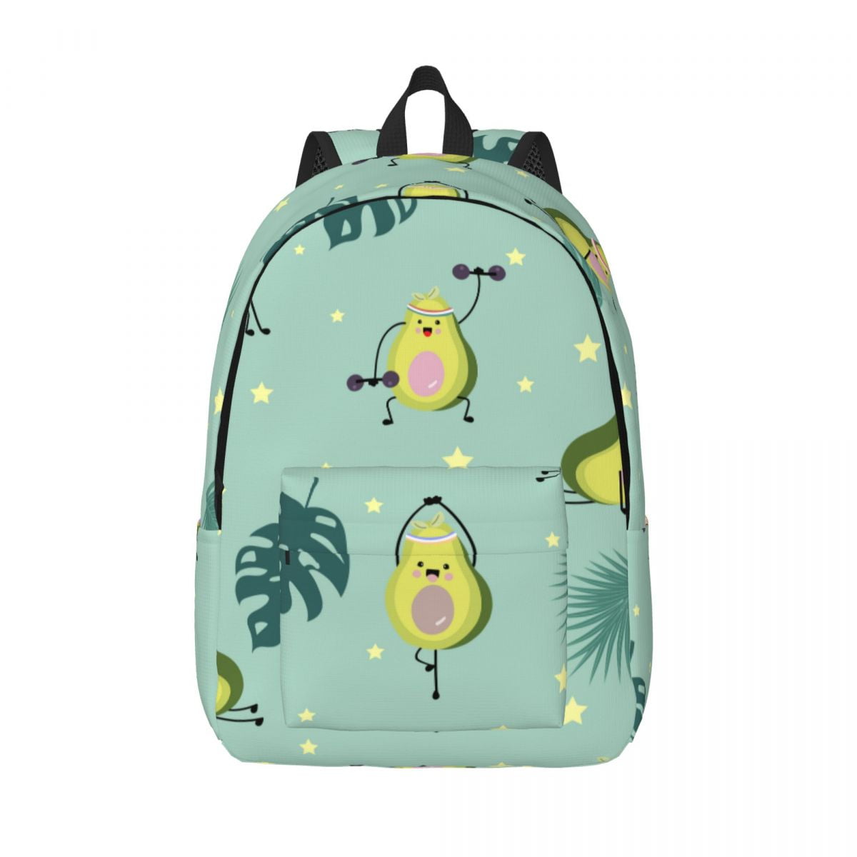 Student Bag Green Avocado With Leaf And Star Backpack Parent ...