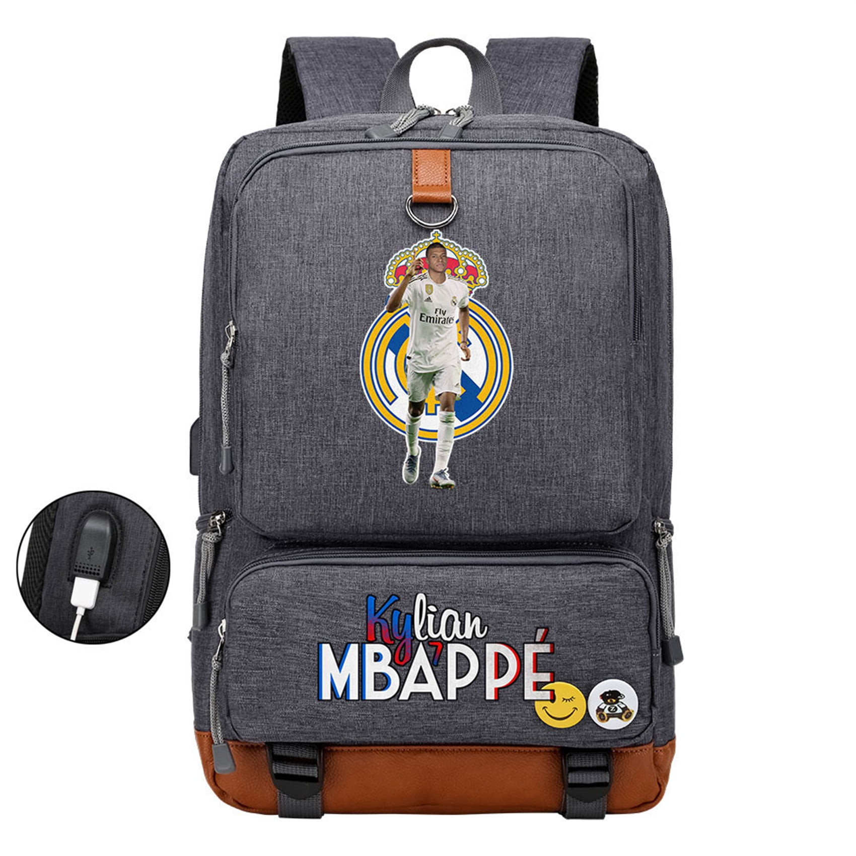 Student Book Bag with USB Charge Port-Classic Canvas Backpack-Kylian ...