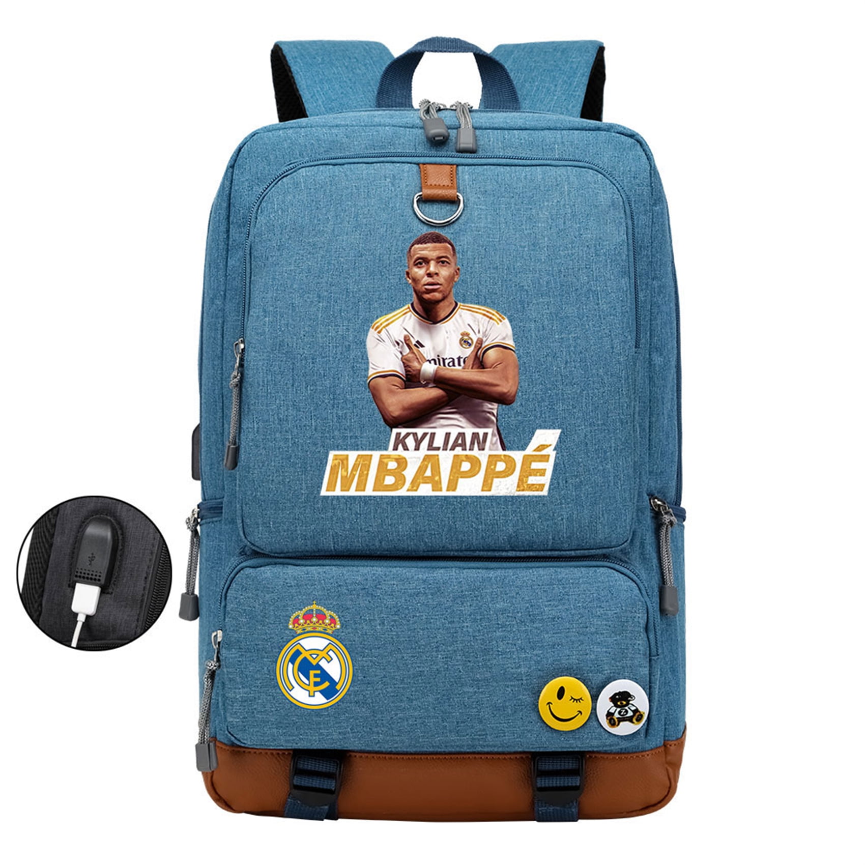 Student Book Bag with USB Charge Port-Classic Canvas Backpack-Kylian ...