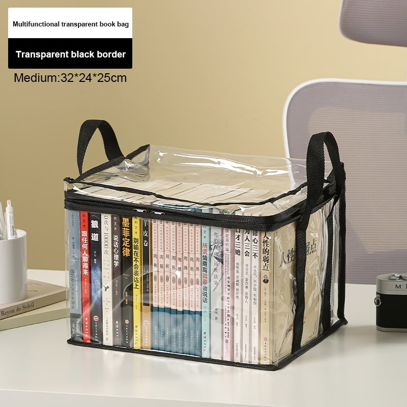 Student Book Storage Bag S/M/L Transparent Collection Container Books ...