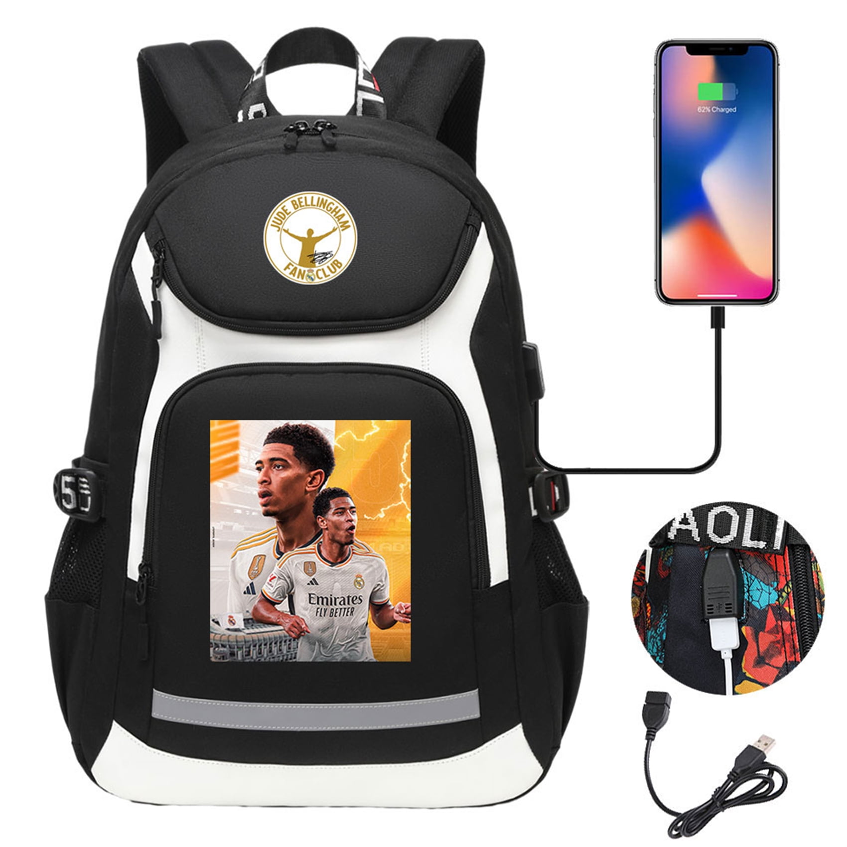 Student Canvas School Book Bag Bellingham Graphic Backpack with USB ...
