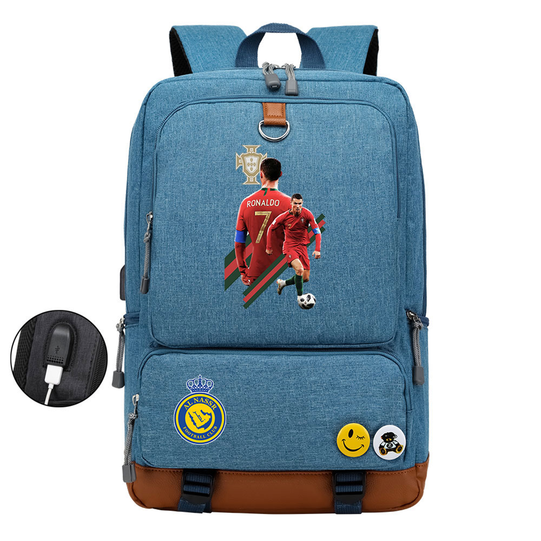 Student Cristiano Ronaldo School Backpack-CR7 Bookbag Waterproof Laptop ...