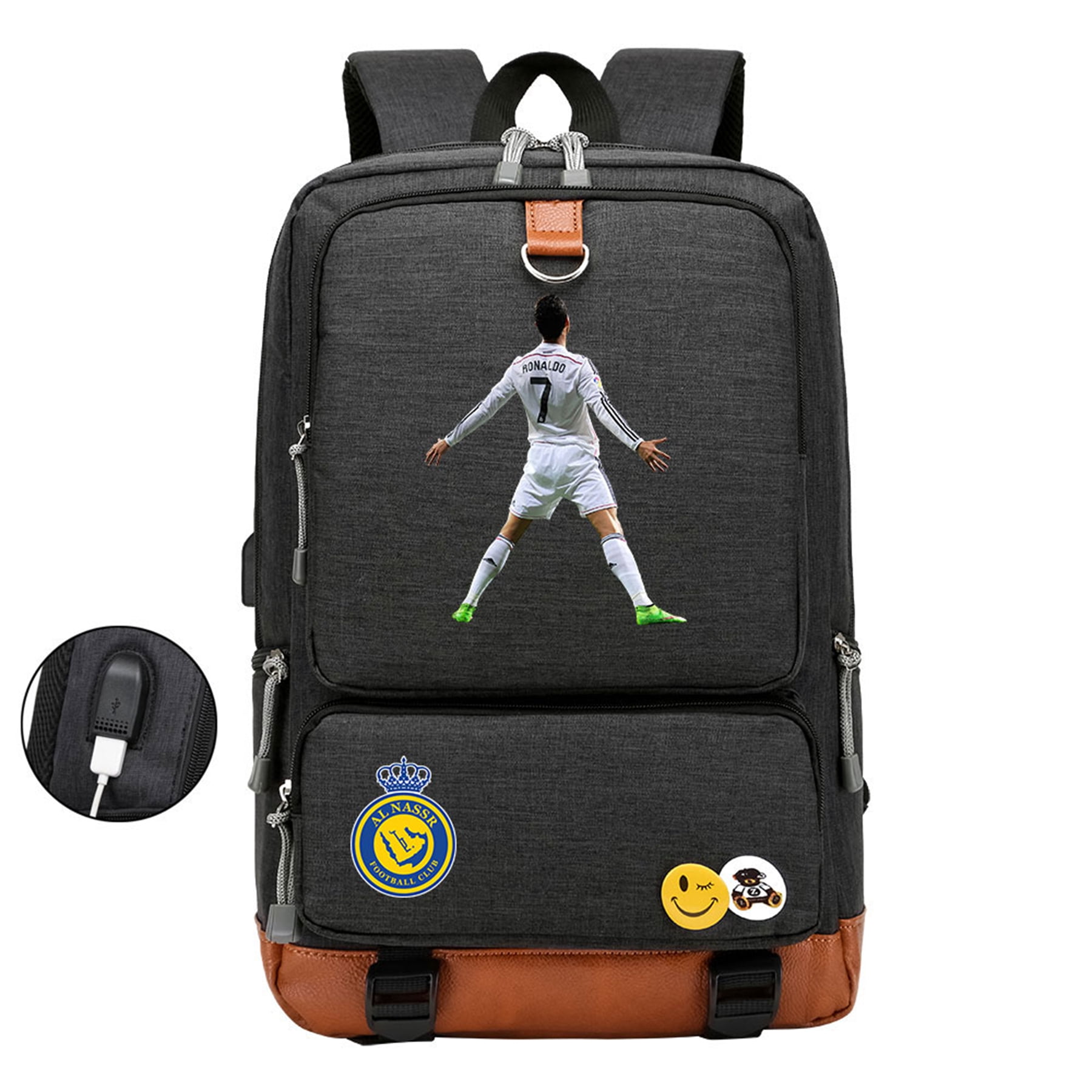 Student Cristiano Ronaldo School Backpack-CR7 Bookbag Waterproof Laptop ...