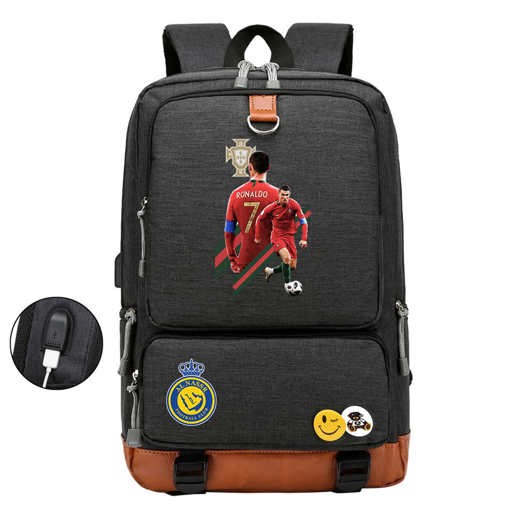 Student Cristiano Ronaldo School Backpack-CR7 Bookbag Waterproof Laptop ...