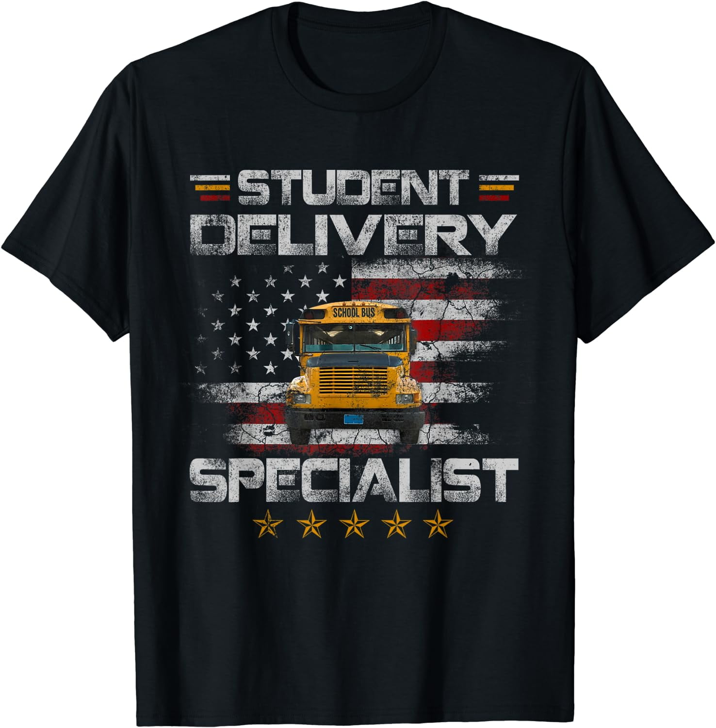 Student Delivery Specialist Funny School Bus Driver Mens T-Shirt Black ...