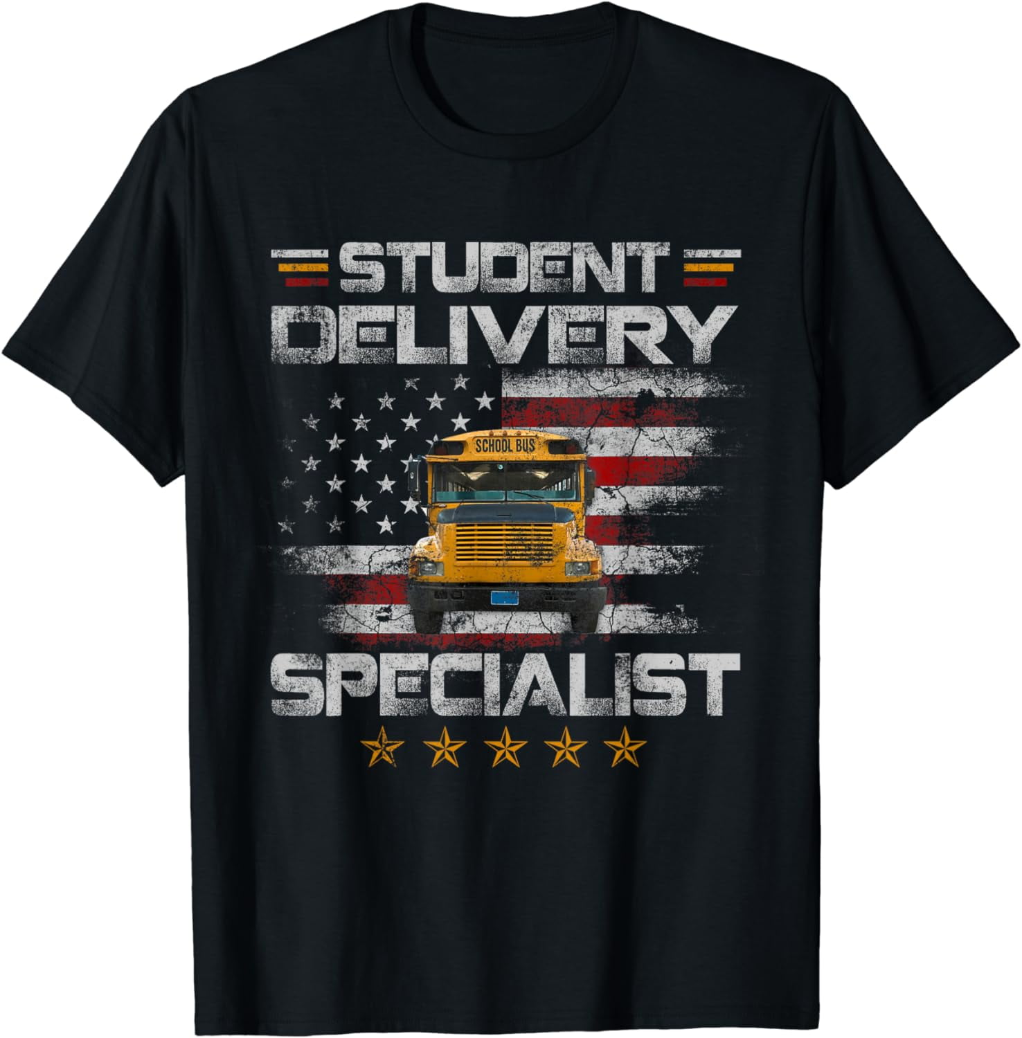 Student Delivery Specialist Funny School Bus Driver Mens T-Shirt ...