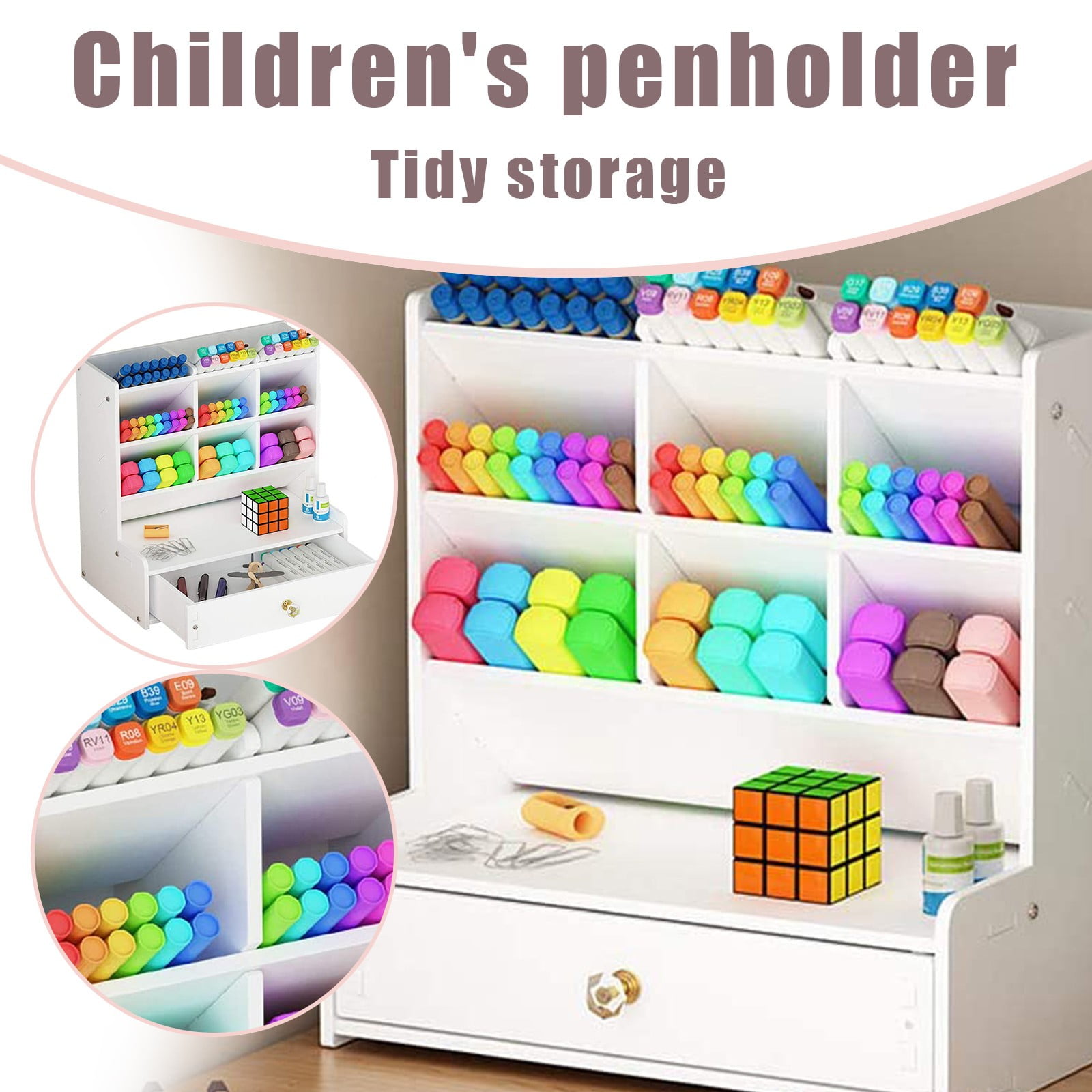 Student Desk Organizer, Large Capacity Bookshelf, Multi-Compartment ...