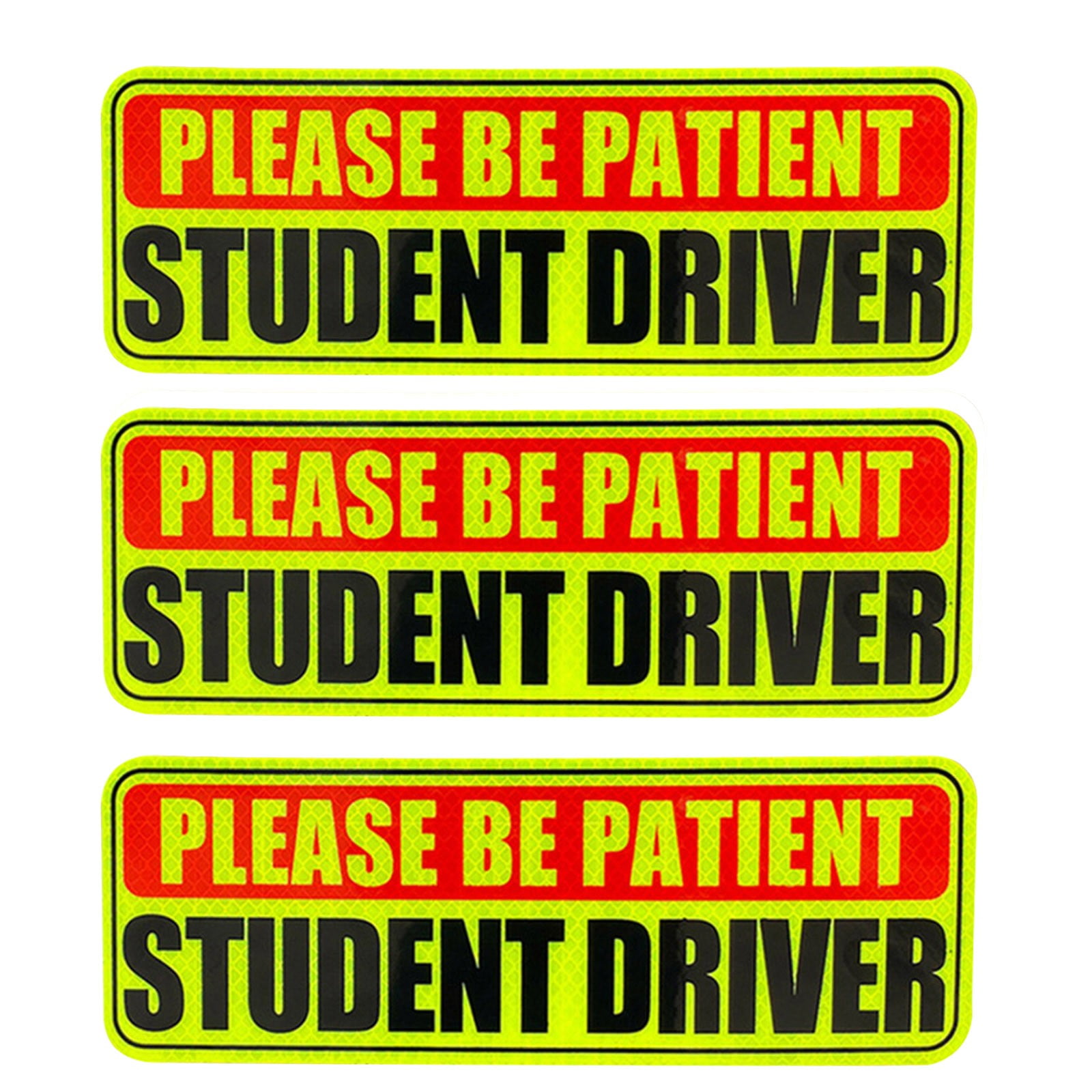 Student Driver Car Reflective Warning Sign Reusable Movable Decal for ...