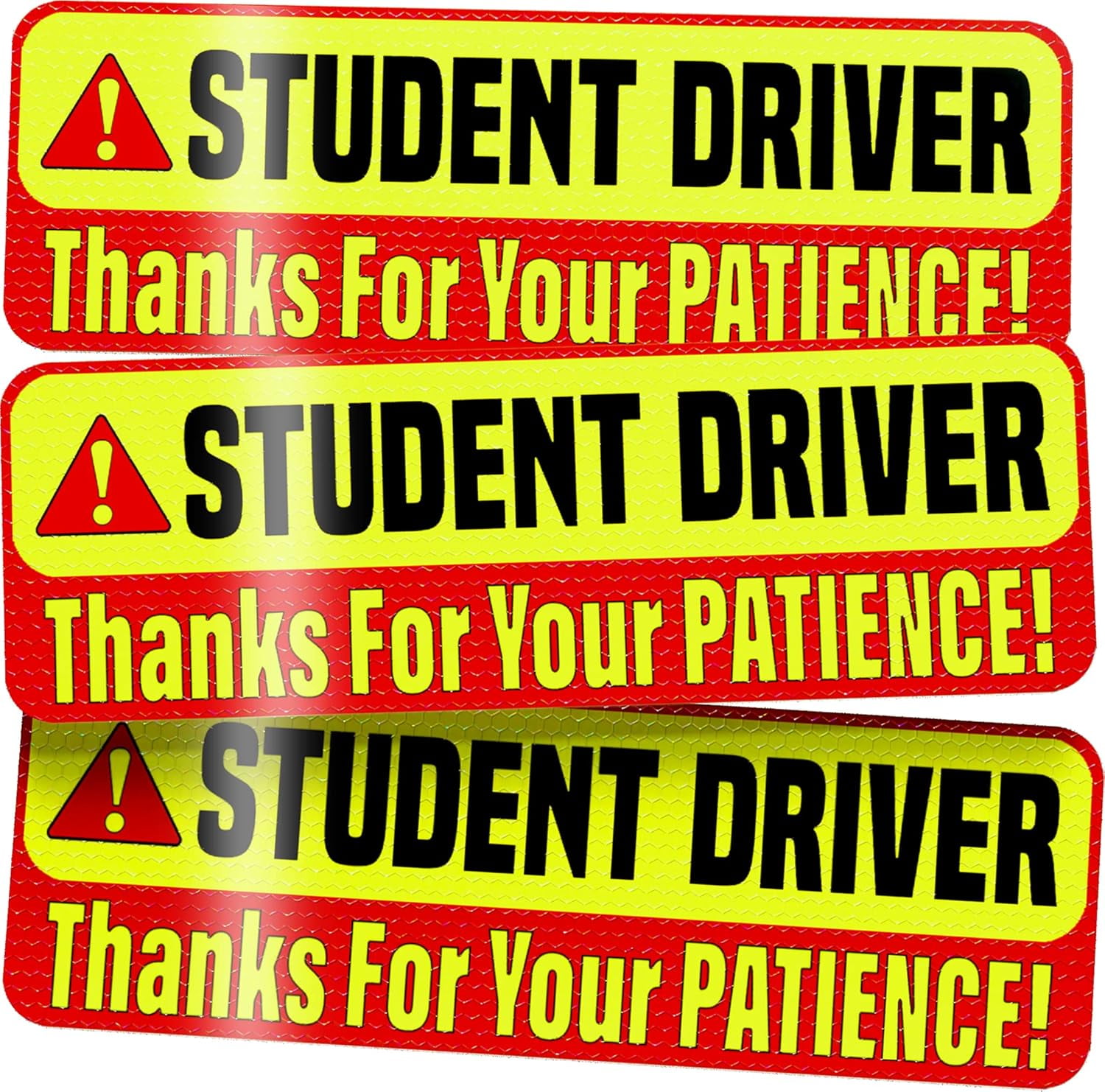 Student Driver Magnet for Car - Extra Strong Hold 9.72" by 3.24" 3 Pack ...