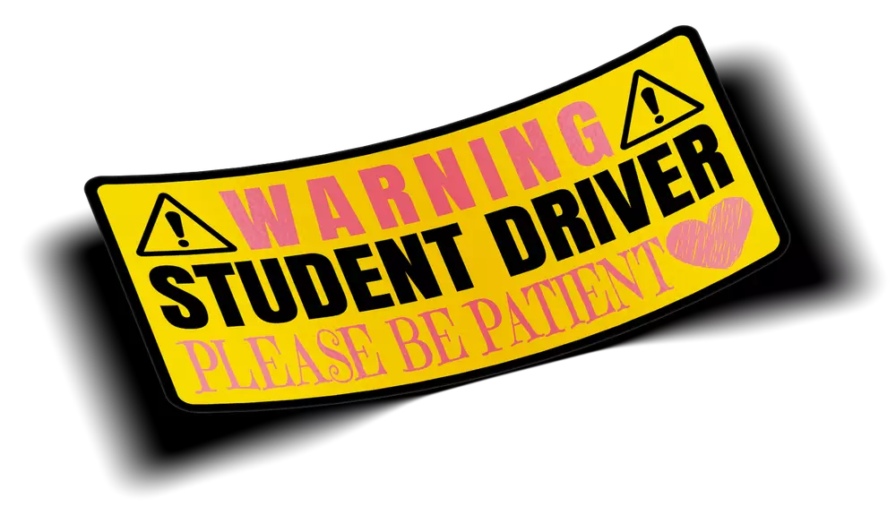 Student Driver Please Be Patient Bumper Sticker For Women Girl Females ...