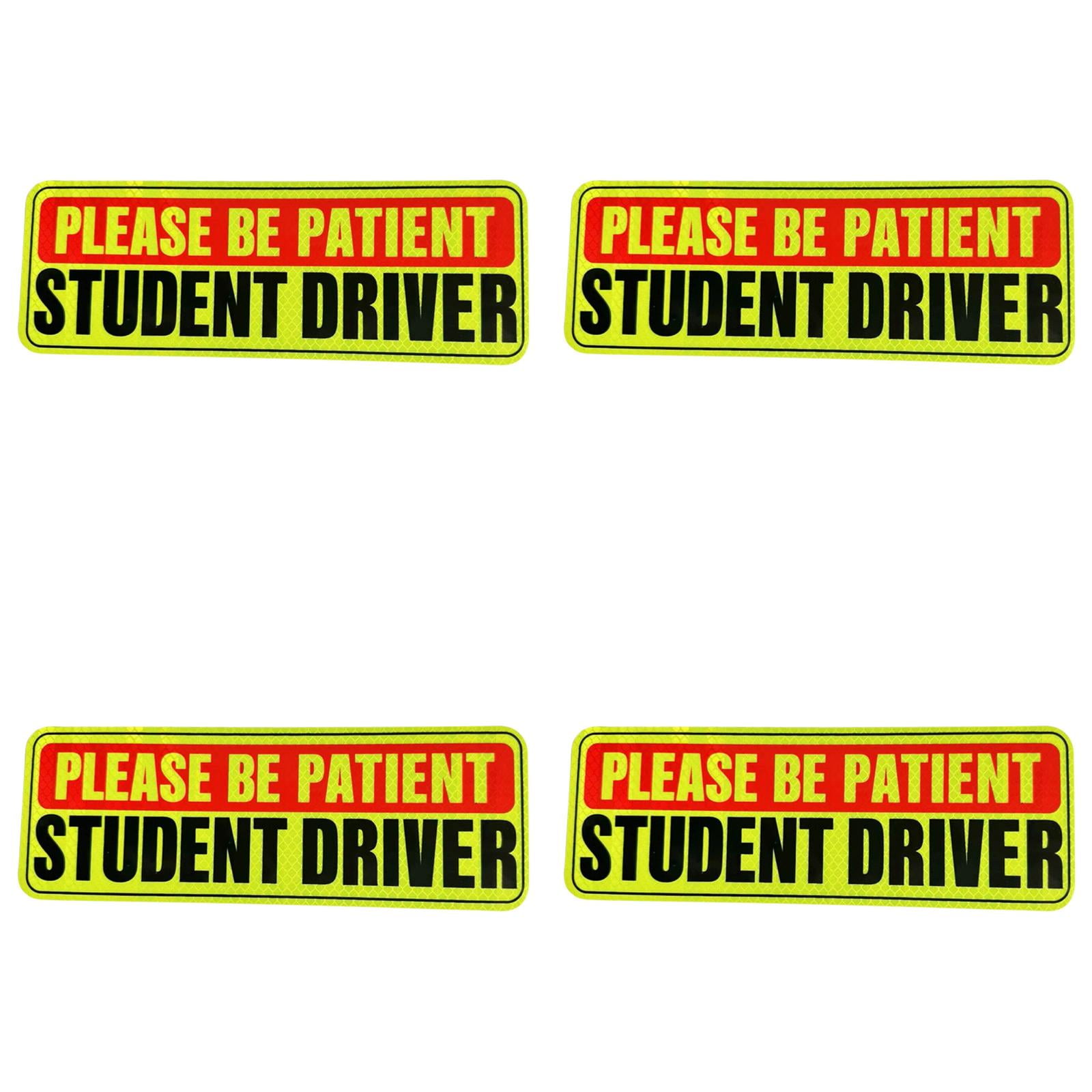Student Driver Practice Reflective Sticker Car Novice Grid Car Sticker ...