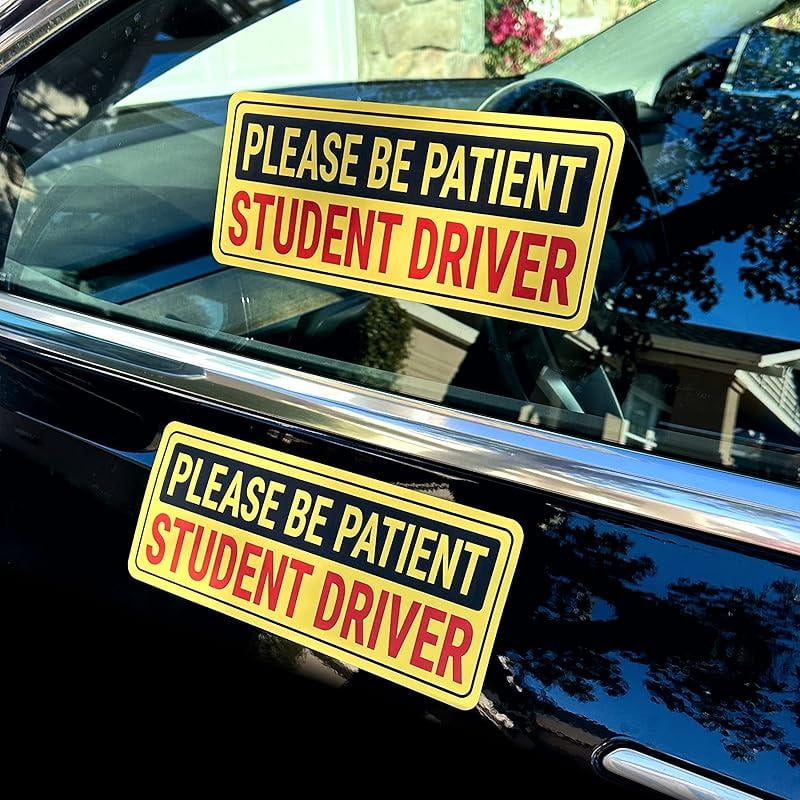 Student Driver Stickers - Removable Non-Magnetic Vinyl Decal Signs for ...