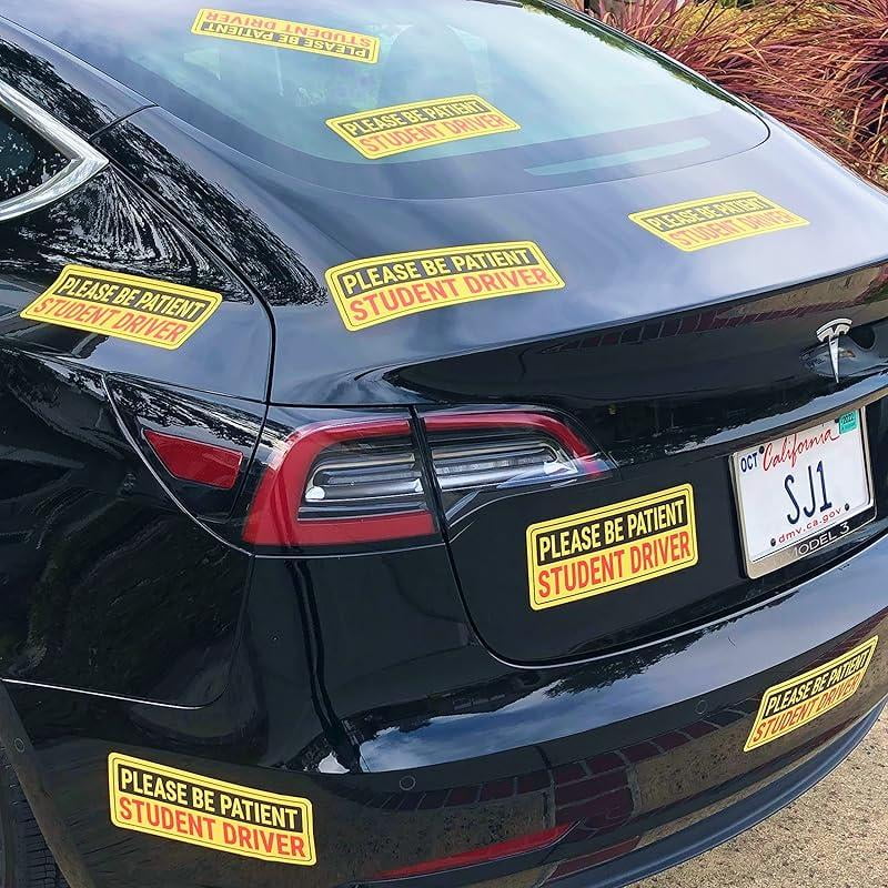 Student Driver Stickers - Removable Non-Magnetic Vinyl Decal Signs for ...