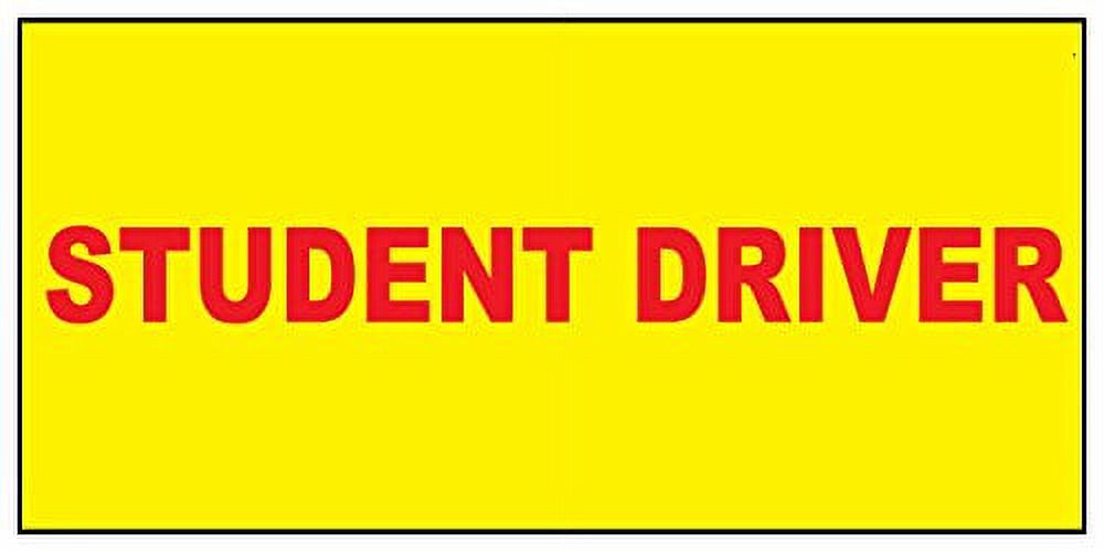Student Driver Yellow Background Red Car Door Magnets Magnetic Signs ...