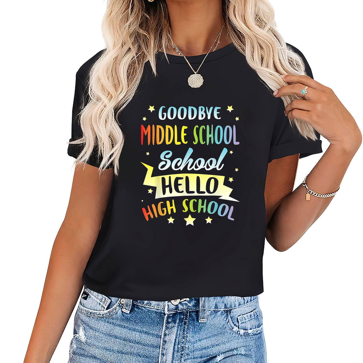 Student Goodbye Middle School Hello High School Happy Shirt - Walmart.com