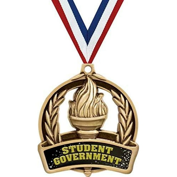 Student Government Medals, 2" Gold Academic Achievement Medal Award ...