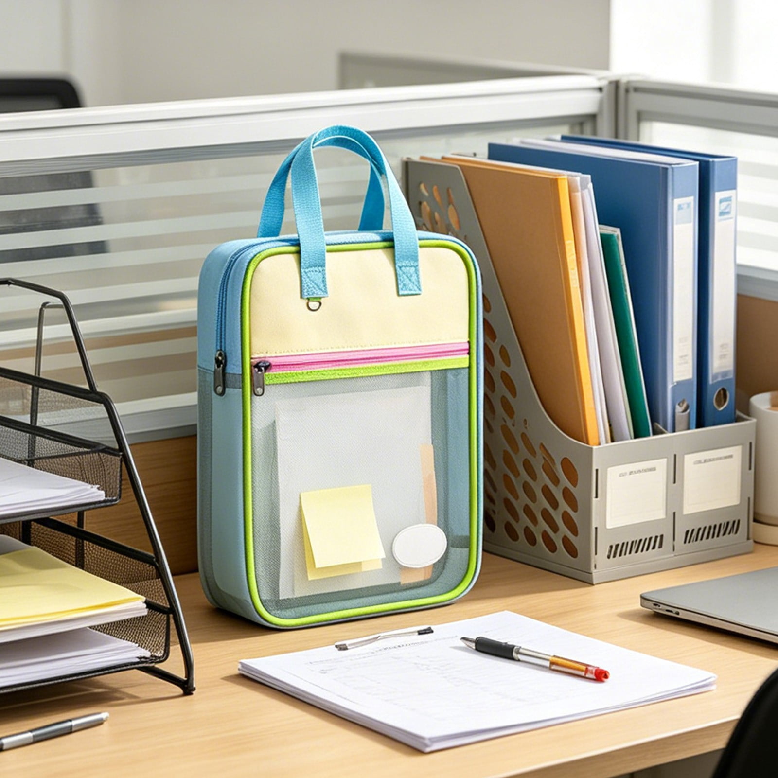 Student Handheld File Folder, Double Zipper Subject Classification Book ...