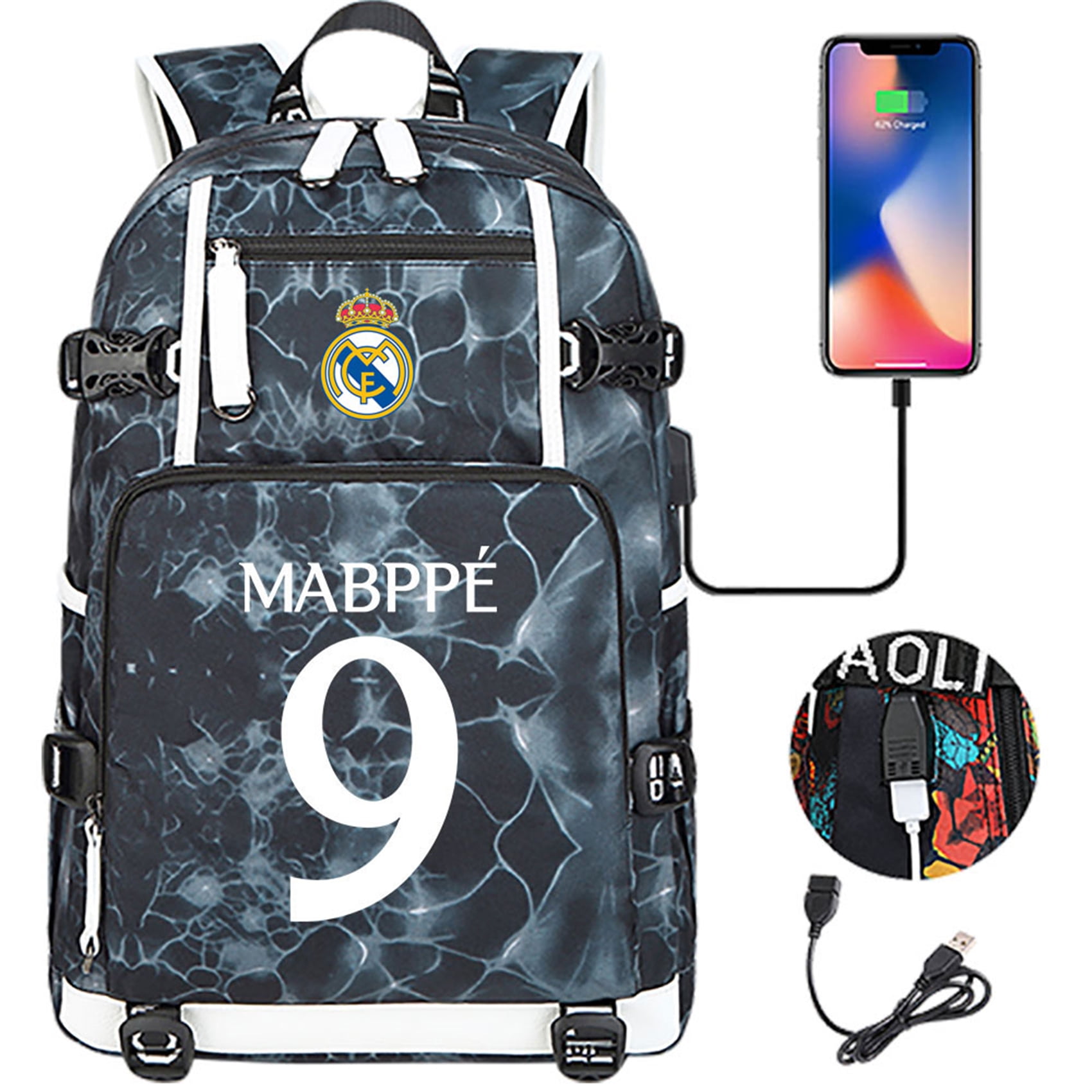 Student Laptop Computer Rucksack Big Travel Backpack with USB Charge ...