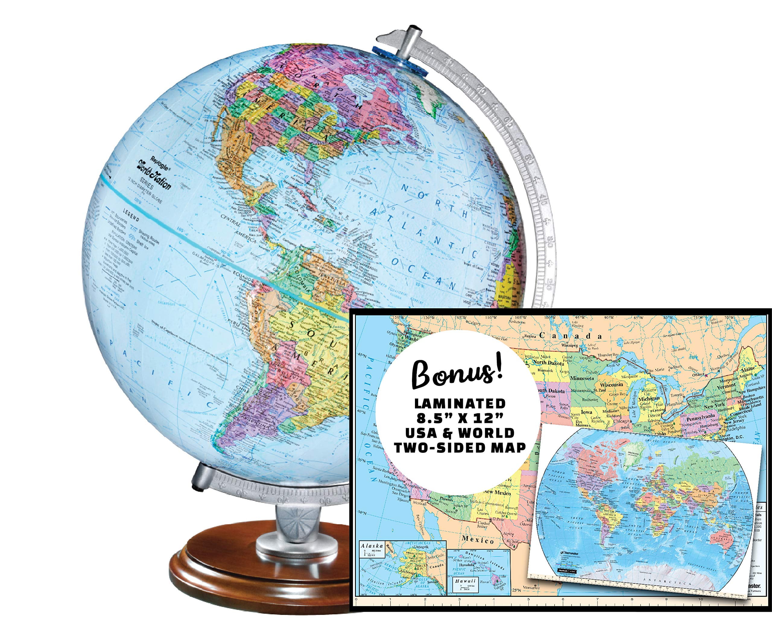 Student Learning Globe with Raised Relief Features, Accurate Tilted ...
