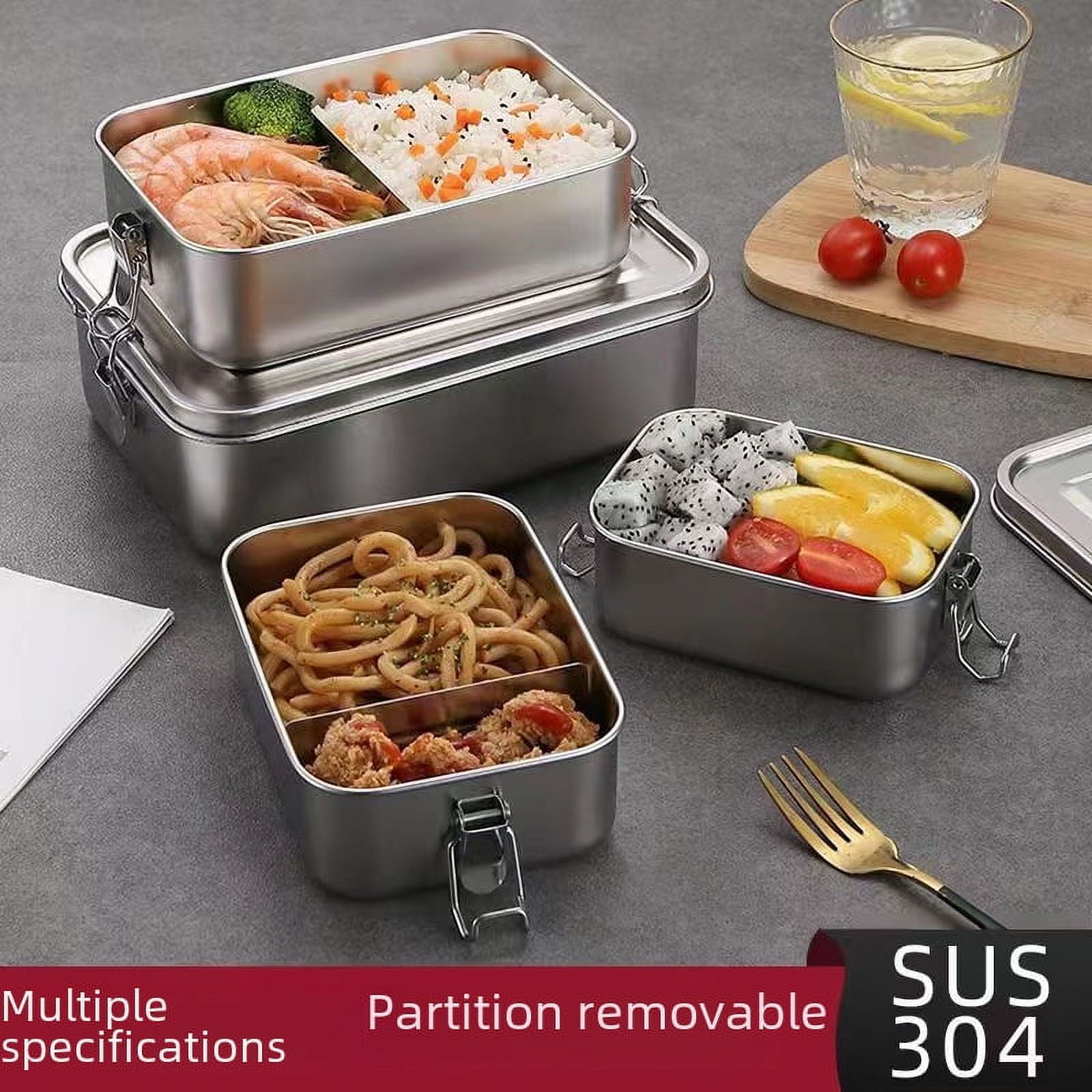 Student Lunch Box 304 Stainless Steel Microwave Lunch Box Snap with ...