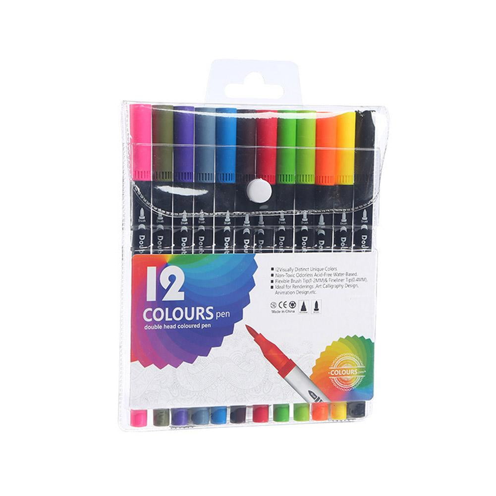 Student Markers Double Ends Art Brush Pen Set Lettering Markers Art ...