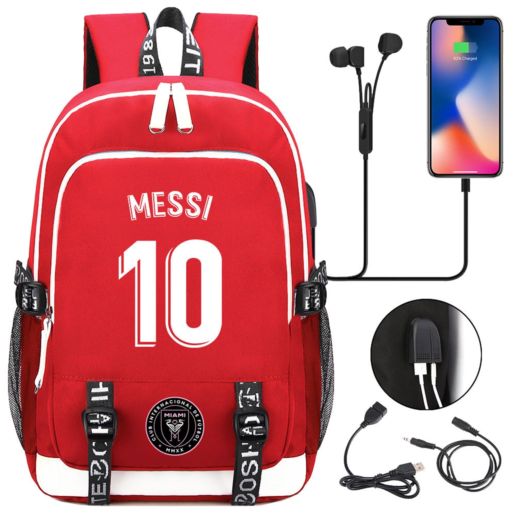 Student Messi_10 Backpack Multifunctional Laptop Knapsack Waterproof ...