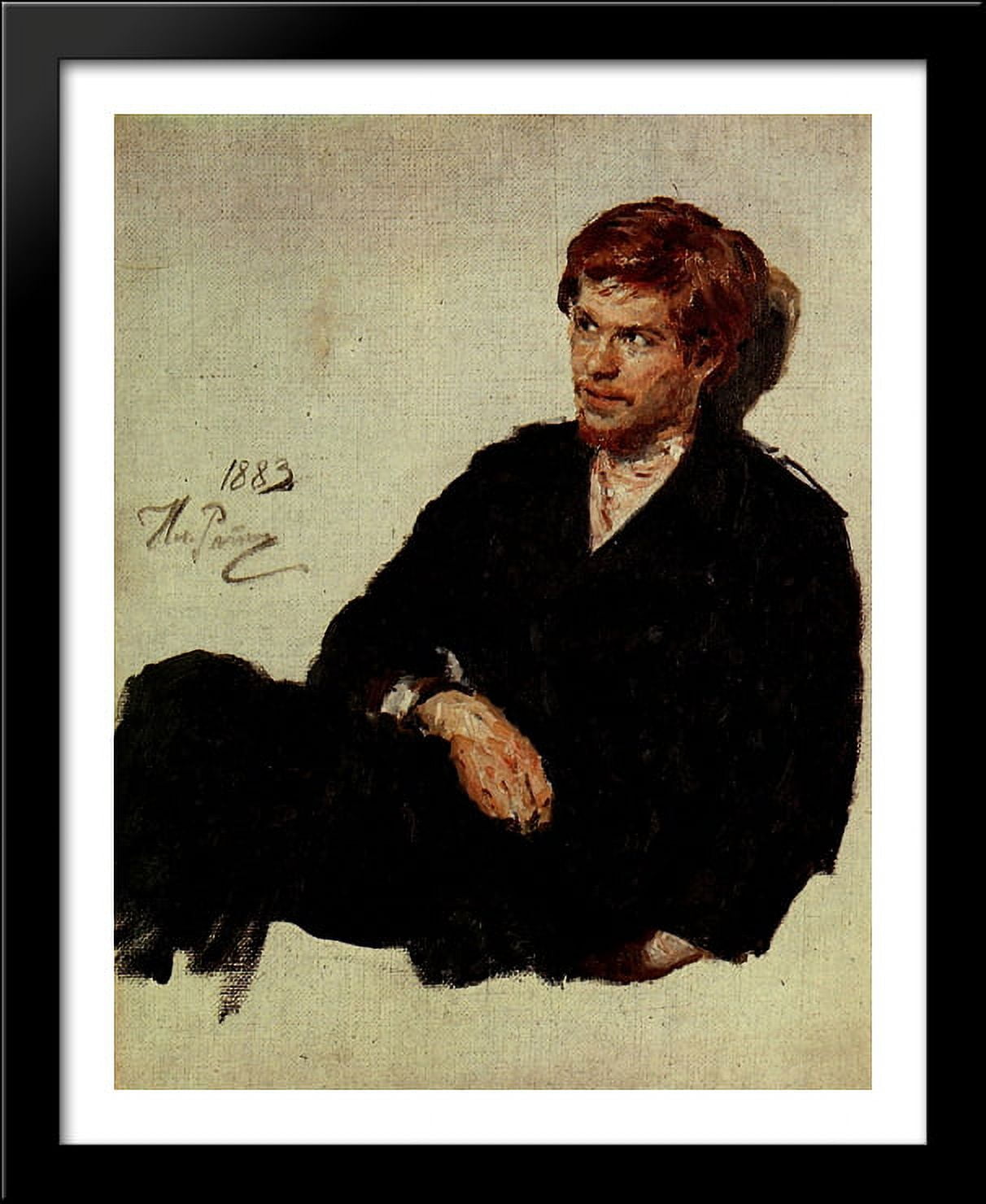 Student Nihilist 28x34 Large Black Wood Framed Print Art by Ilya Repin ...