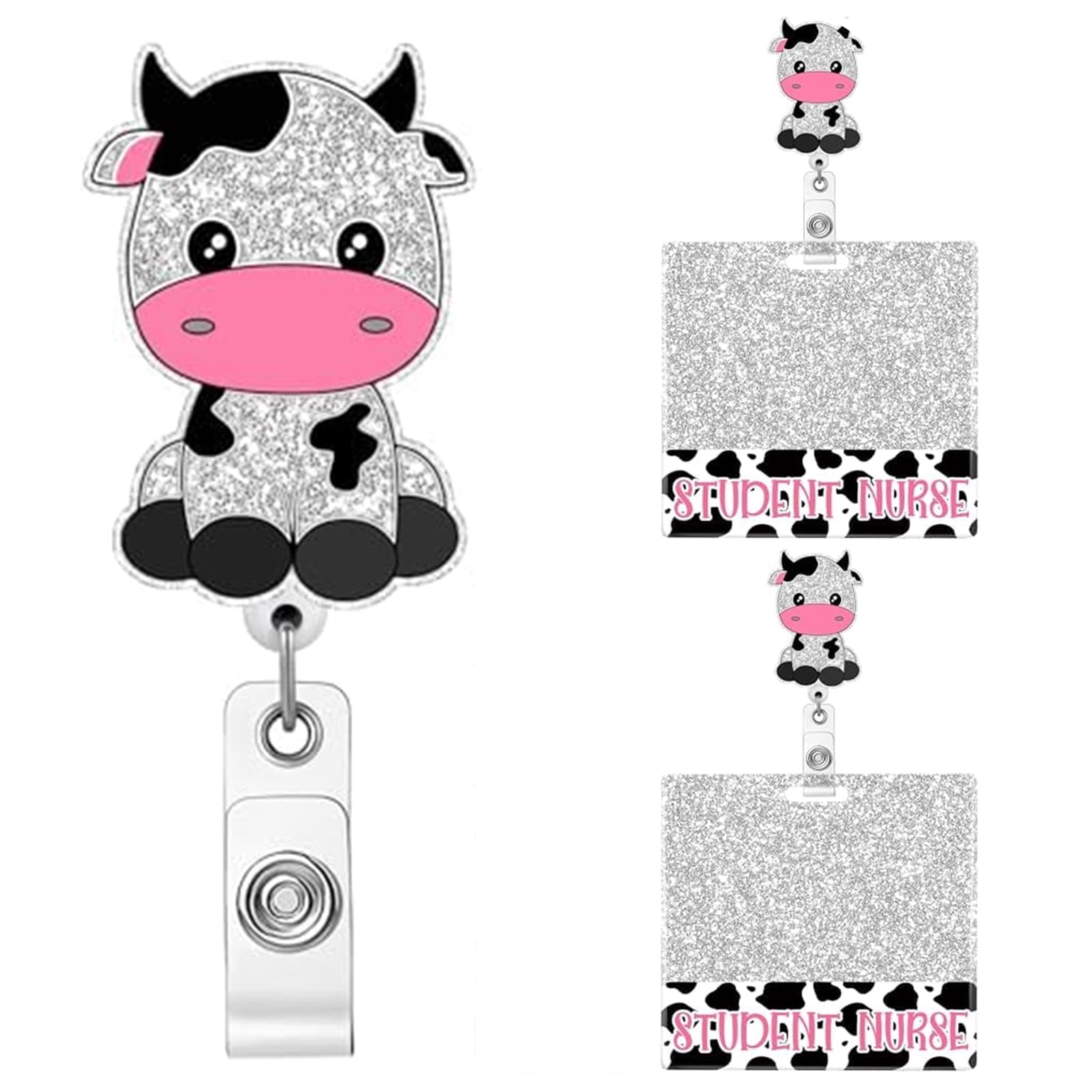 Student Nurse Badge Reel & Buddy Set – Retractable 360° ID Clip Holder ...