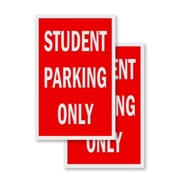 Student Parking Only (2-PACK) 24" x 36" Vinyl Decals | Sign Insert Peel ...