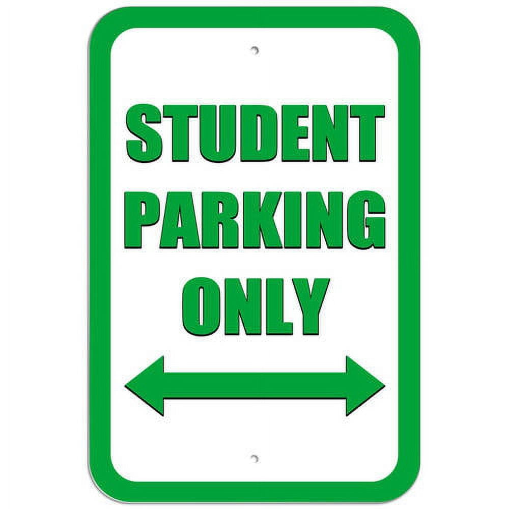 Student Parking Only Double Arrow Green Sign - Walmart.com