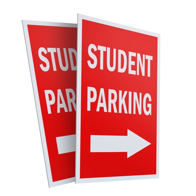 Student Parking With Arrow (2-PACK) 24" x 36" Plastic Signs | Sign ...