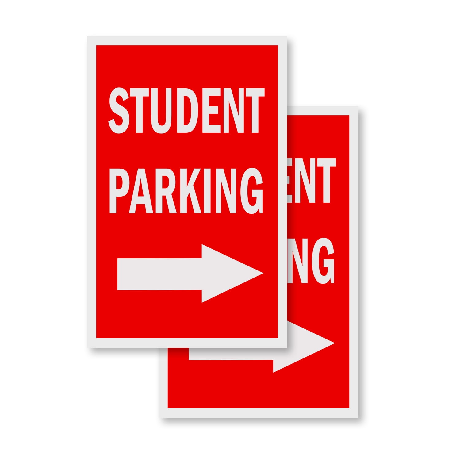 Student Parking With Arrow (2-PACK) 24" x 36" Vinyl Decals | Sign ...