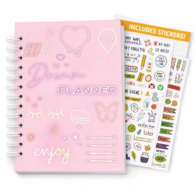 Aesthetic To-Do Planner A5 Notebook with Stickers, Undated Weekly ...