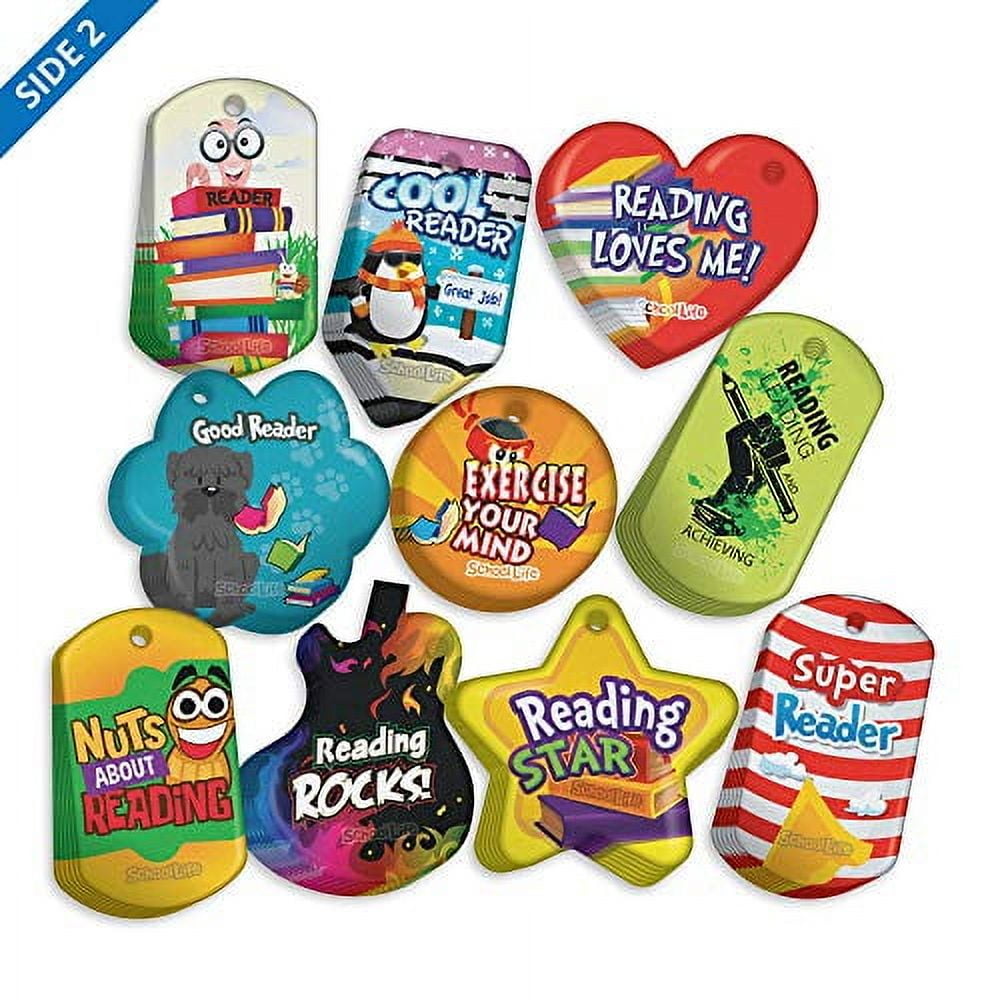 Student Reading Incentives Brag Tag Value Pack: 250 Tags (25 Tags for ...