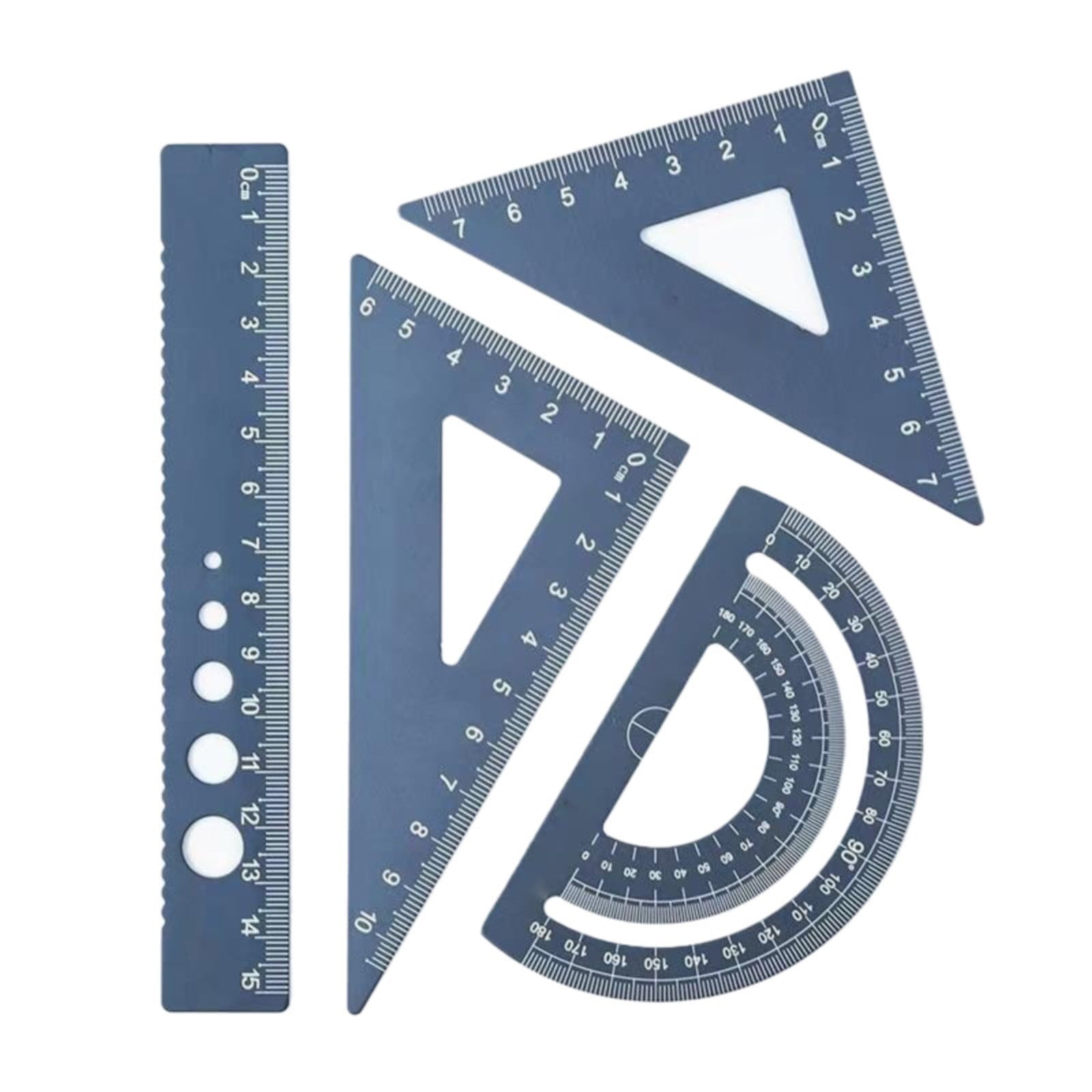 Student Ruler, Triangle Ruler, Protractor, Metal Ruler, Four Piece Set ...