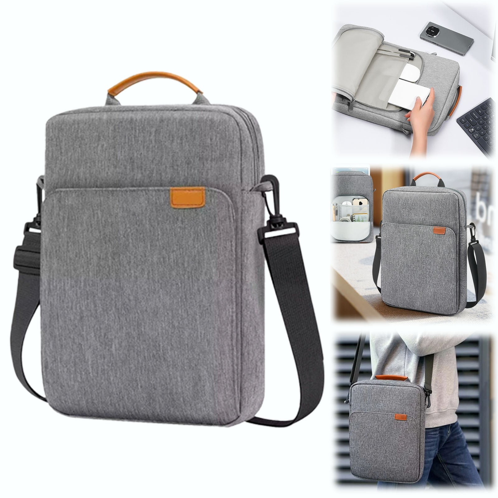 The Student'S Crossbody Handbag Is Grey|13.3 Inch Portable Tablet Case ...