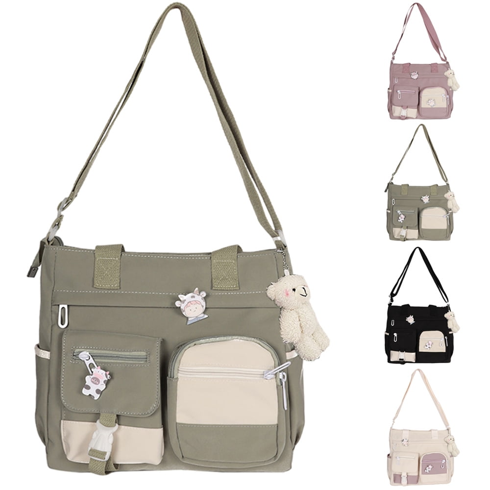 Student School Bags for Women Multipockets Nylon Crossbody Bags Women ...