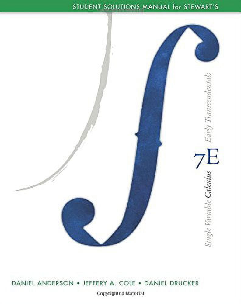 Student Solutions Manual, (Chapters 1-11) for Stewart's Single Variable ...