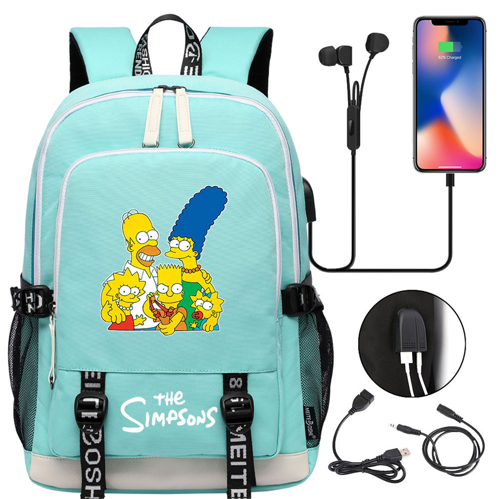 Student The Simpsons School Backpack Large Classic Schoolbag-Waterproof ...