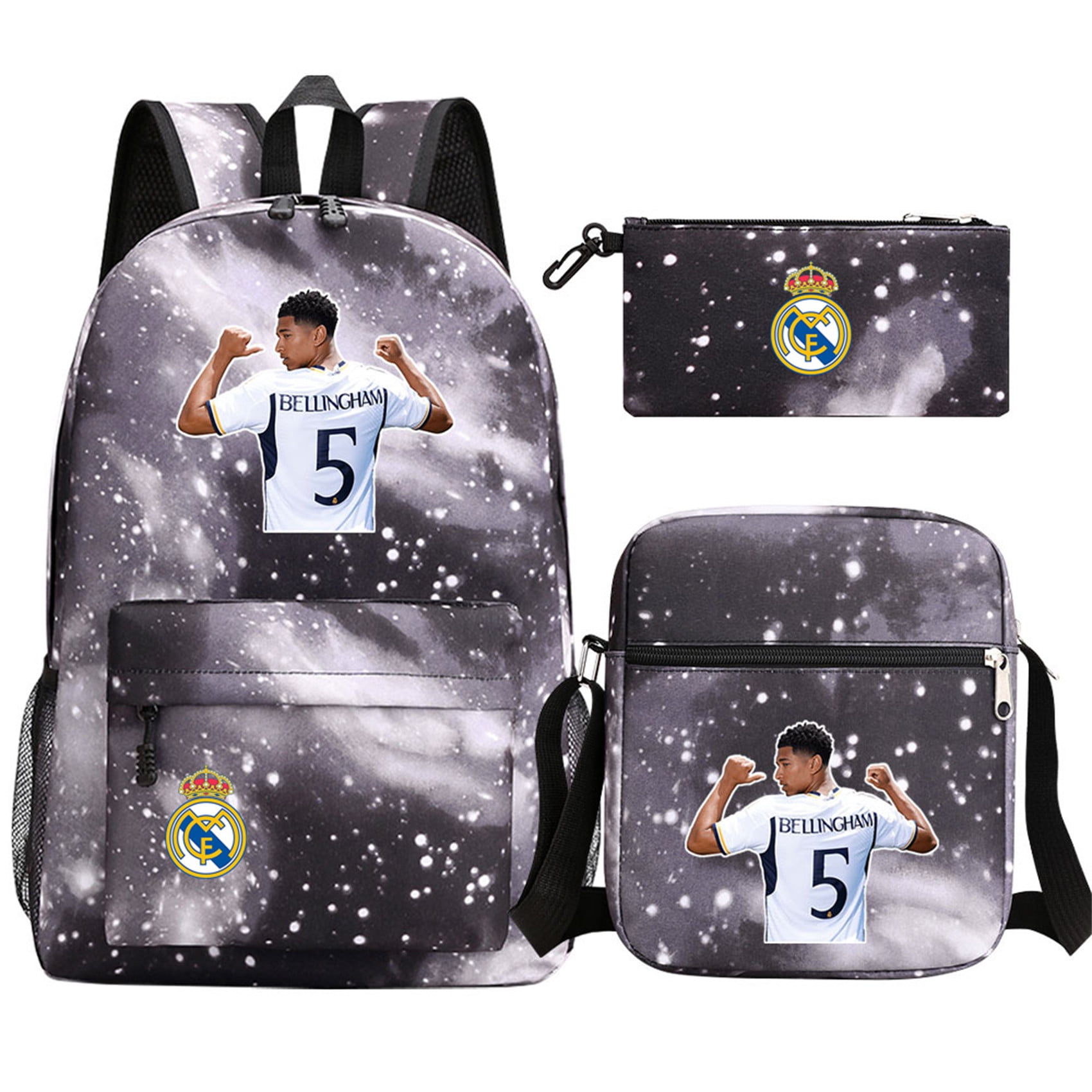 Student Waterproof 3 in 1 School Book Bag Set-Football Star Rucksack ...