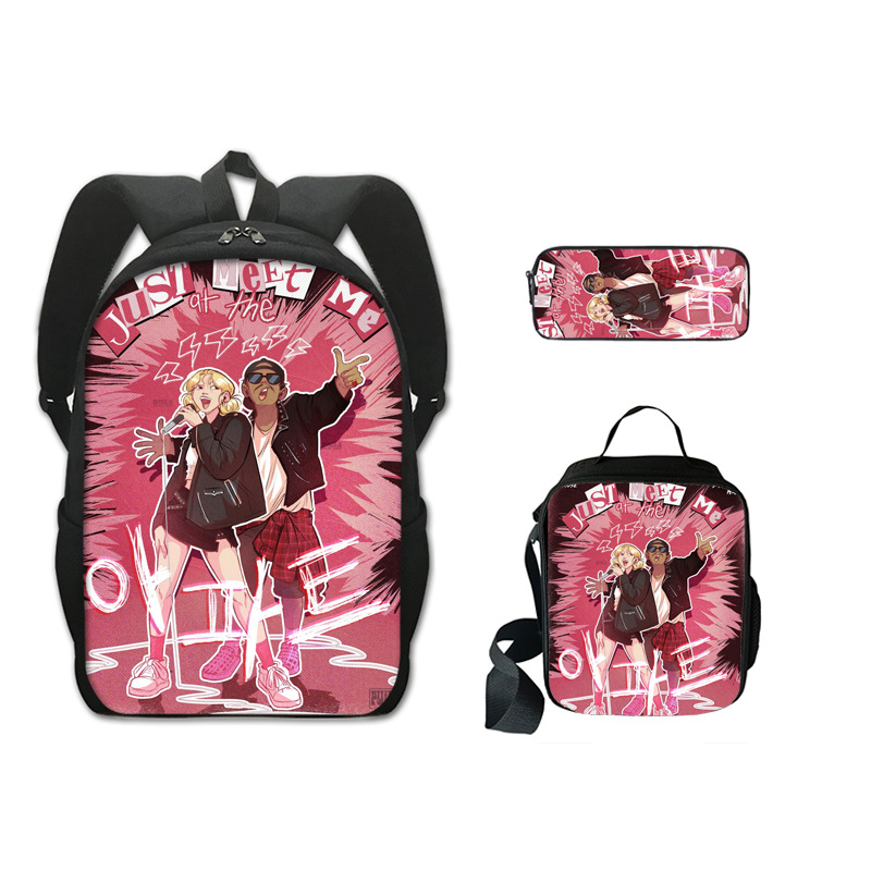 Student backpack polyester backpack single-layer pencil box lunch bag ...