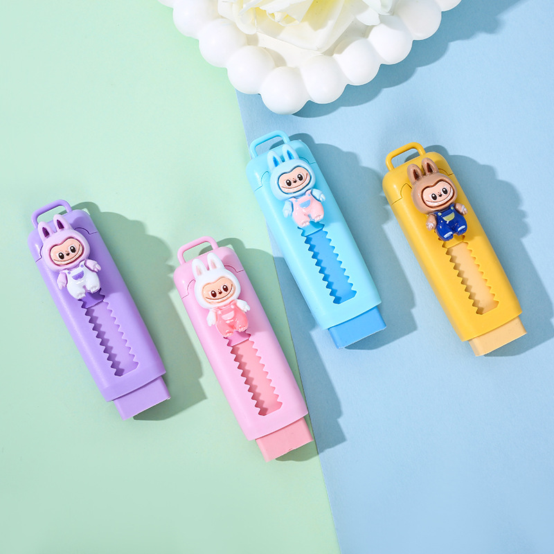 Student cartoon push-pull eraser cute rab push eraser 4B drawing eraser ...